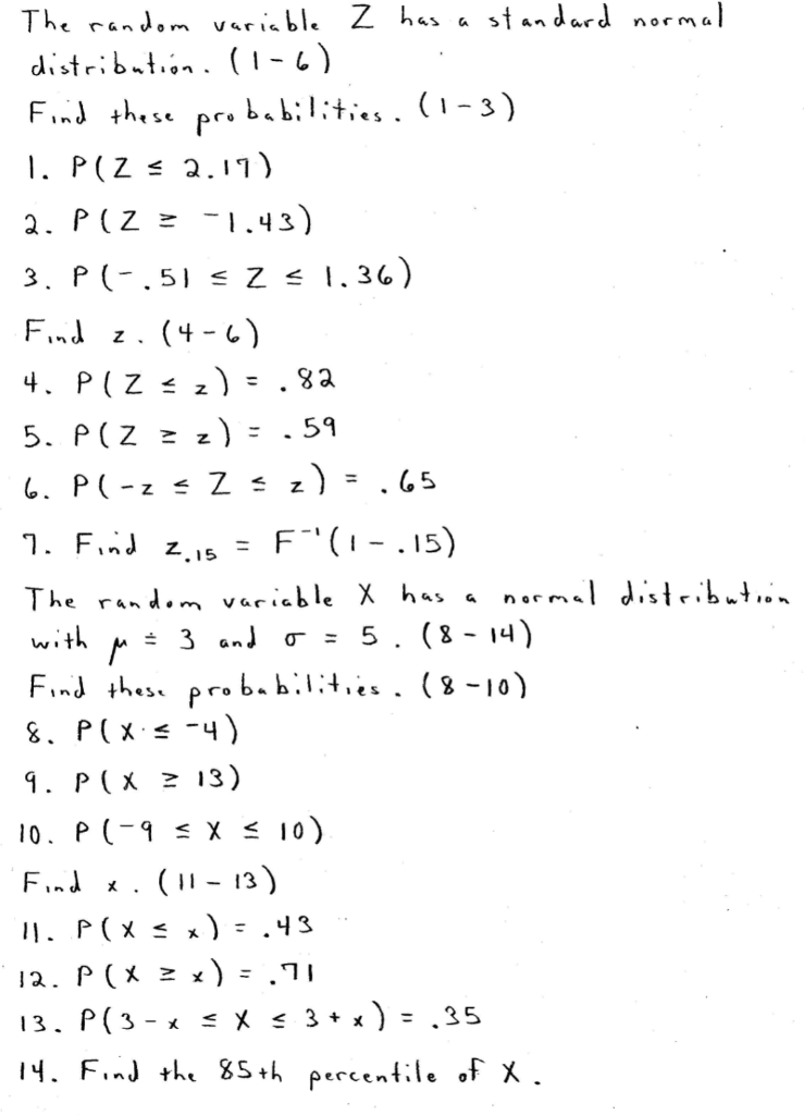 Solved . 59 The random variable Z has a standard normal | Chegg.com