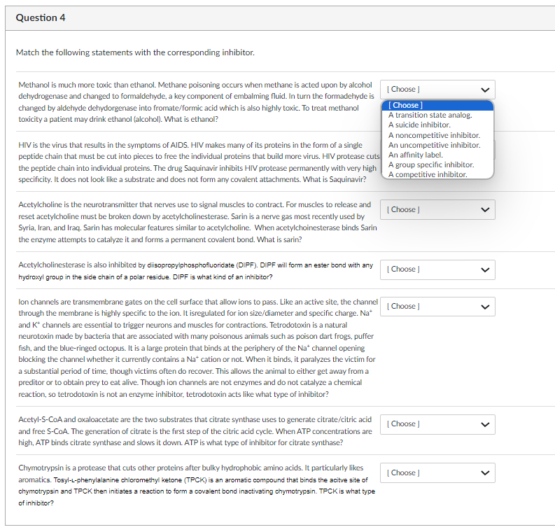 Solved Match the following statements with the corresponding | Chegg.com