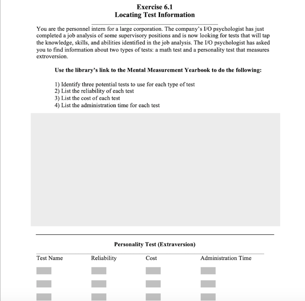 Solved Exercise 6.1 Locating Test Information You are the | Chegg.com