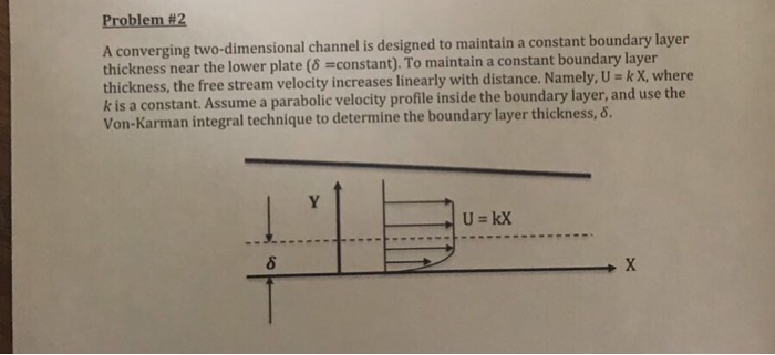 Solved Problem #2 A converging two-dimensional channel is | Chegg.com