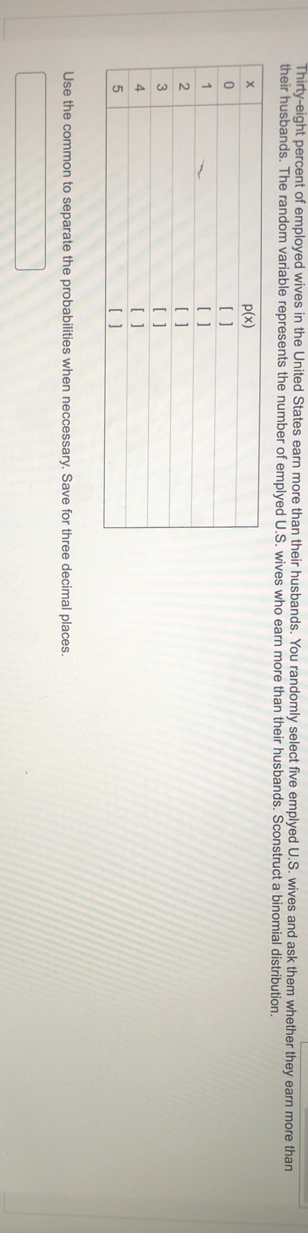 Solved Thirty-eight percent of employed wives in the United | Chegg.com