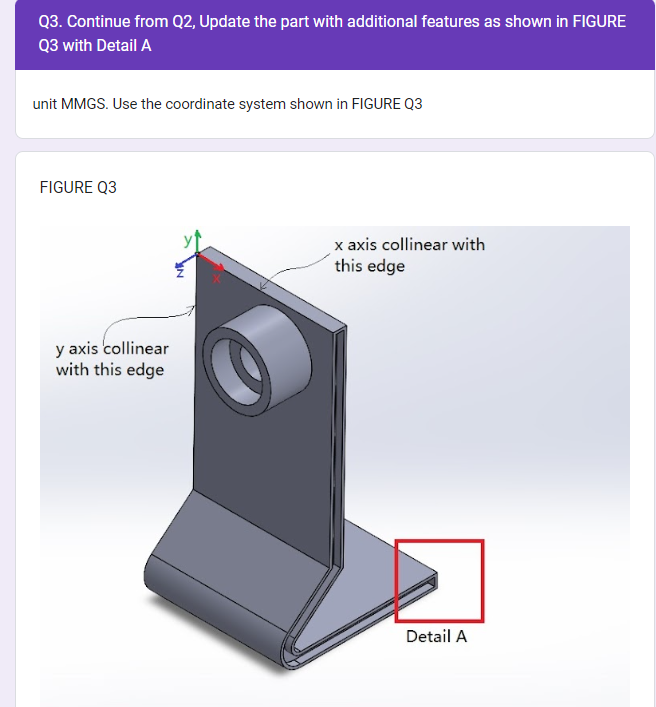 Solved Q1. Create the part shown in FIGURE Q1 using | Chegg.com