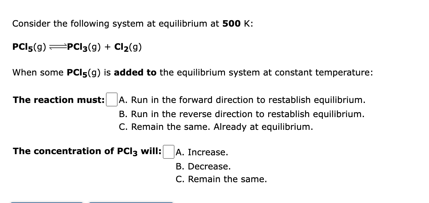 Solved Consider the following system at equilibrium at 500K | Chegg.com