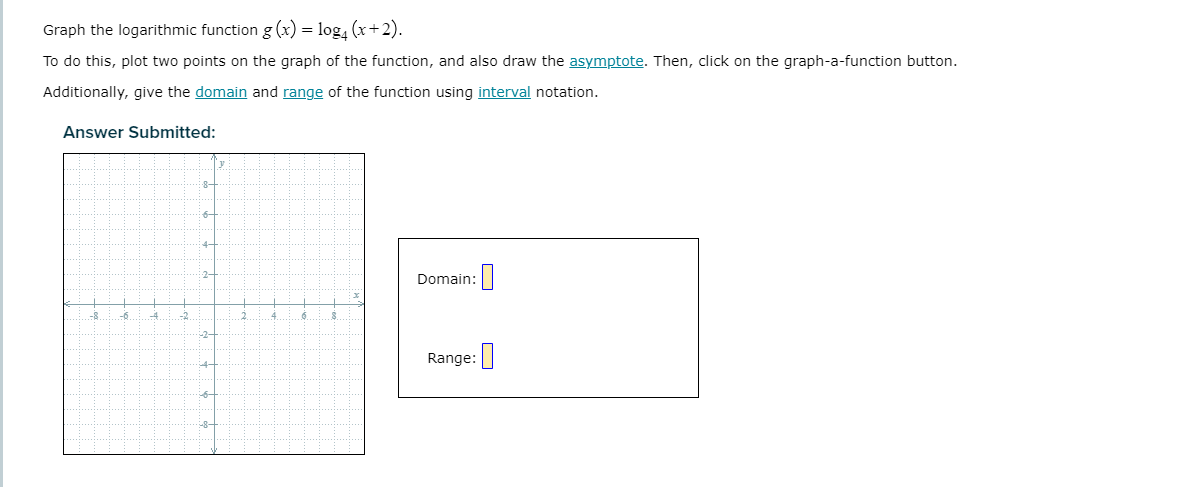 Solved Graph the logarithmic function g(x) = log, (x+2). To | Chegg.com