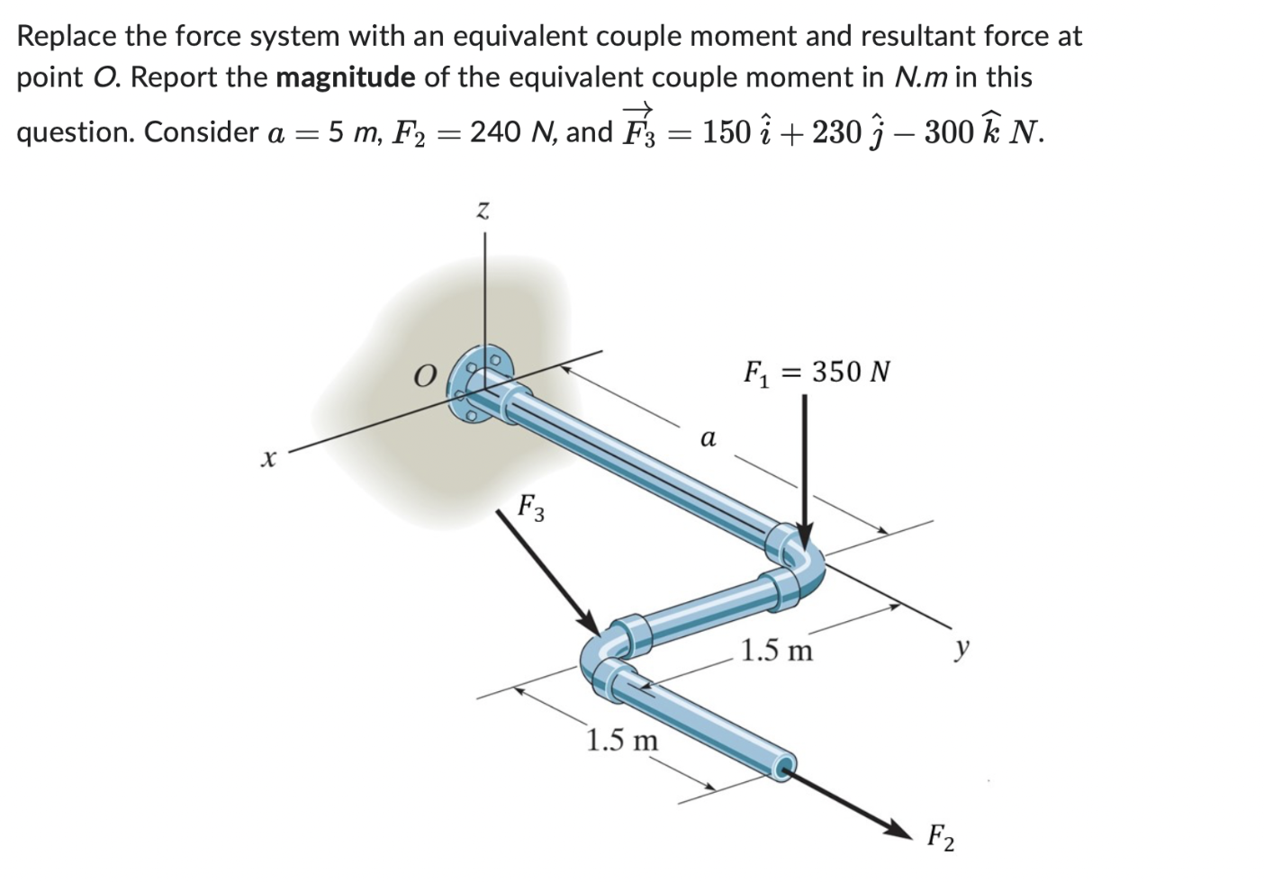 Solved Replace the force system with an equivalent couple | Chegg.com