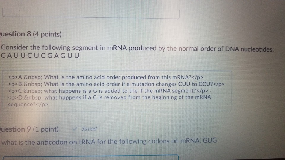 Solved uestion 8 (4 points) Consider the following segment | Chegg.com