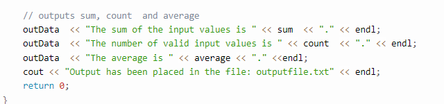 Solved // binds program variable inData to file | Chegg.com