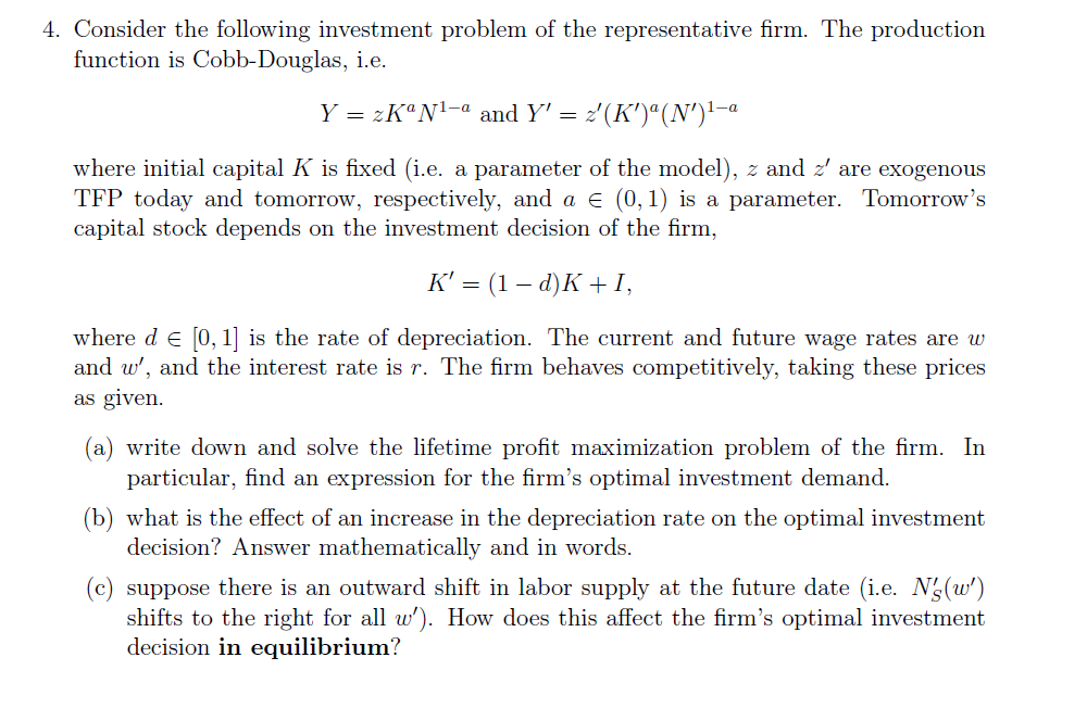 Solved Consider the following investment problem of the | Chegg.com