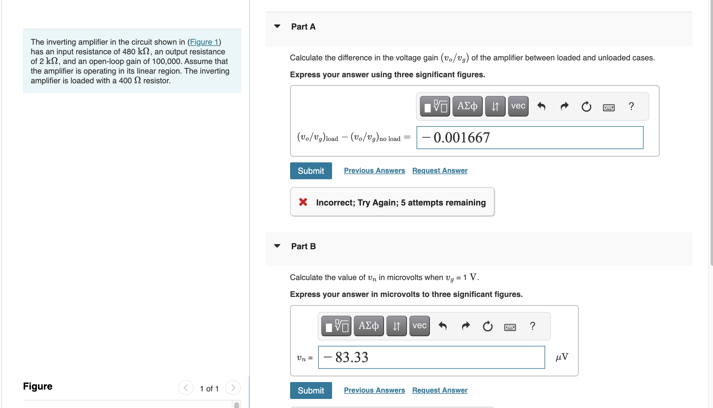 Solved The inverting amplifier in the circuit shown in | Chegg.com