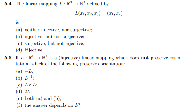 Solved 5.4. The linear mapping L:R3 + R2 defined by | Chegg.com
