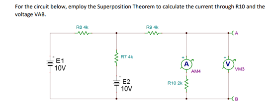 Solved For the circuit below, employ the Superposition | Chegg.com