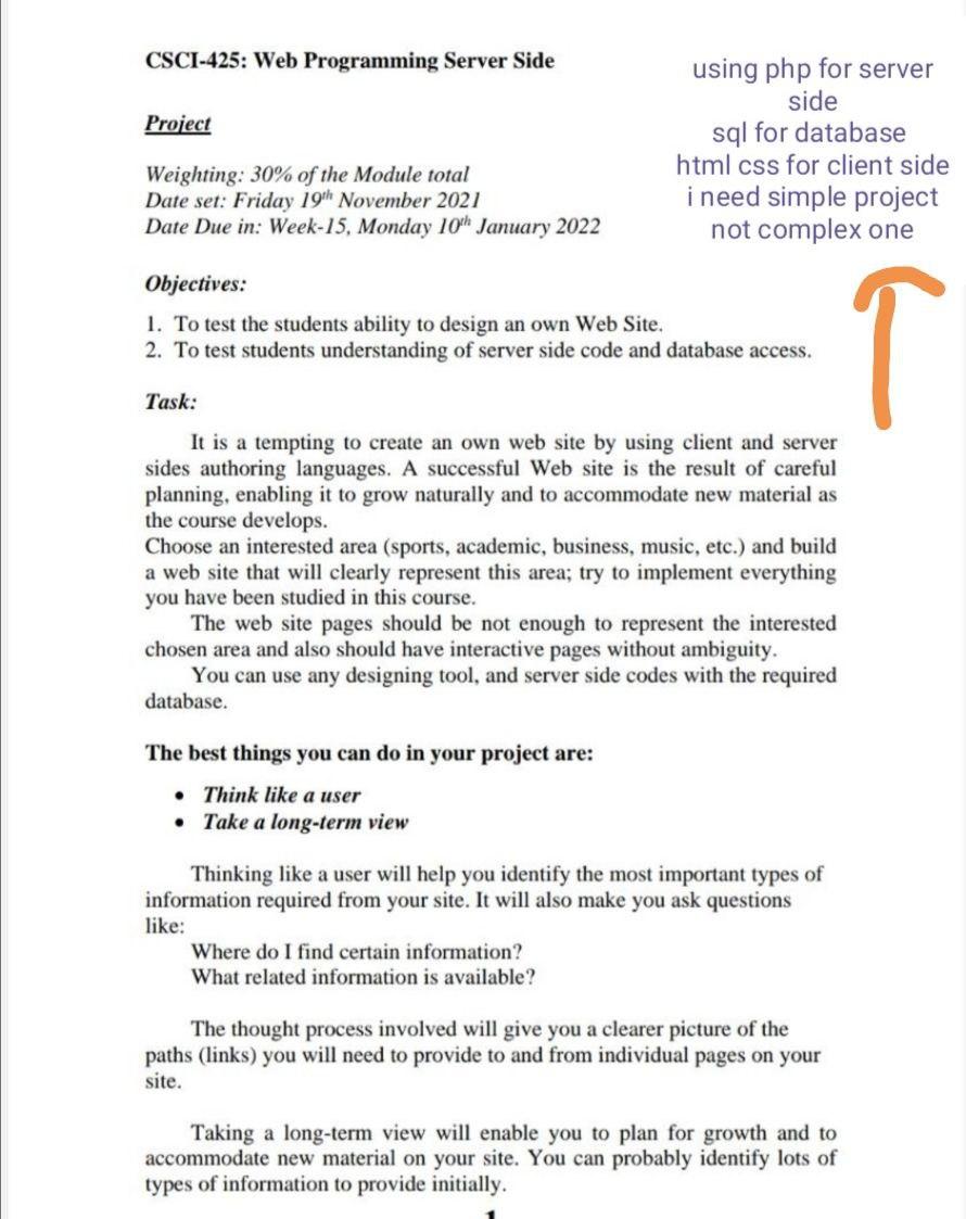 Solved CSCI-425: Web Programming Server Side Project using | Chegg.com