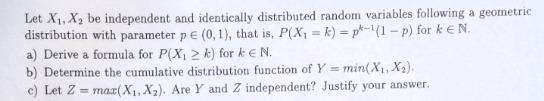 Solved Let X1,X2 be independent and identically distributed | Chegg.com