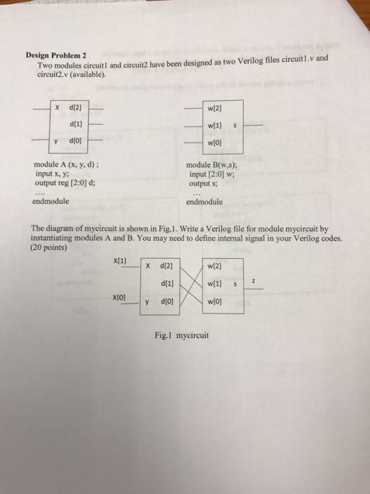 Solved Two modules circuit1 and circuit2 have been designed | Chegg.com