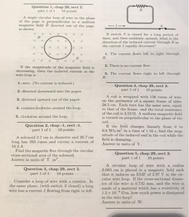 Solved Question 1, chap 29, sect 2 part 1 of 1 10 points A | Chegg.com