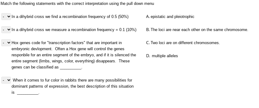 Solved latch the following statements with the correct | Chegg.com