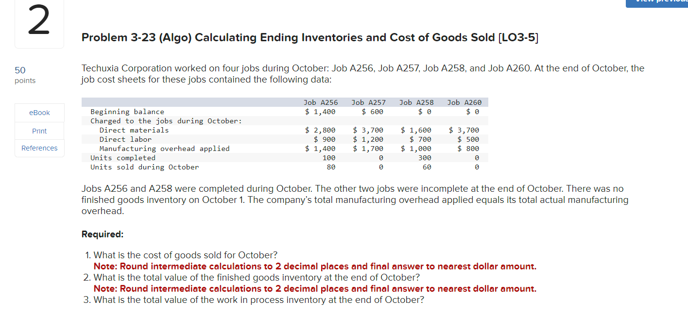 Solved Problem 3-23 (Algo) Calculating Ending Inventories | Chegg.com