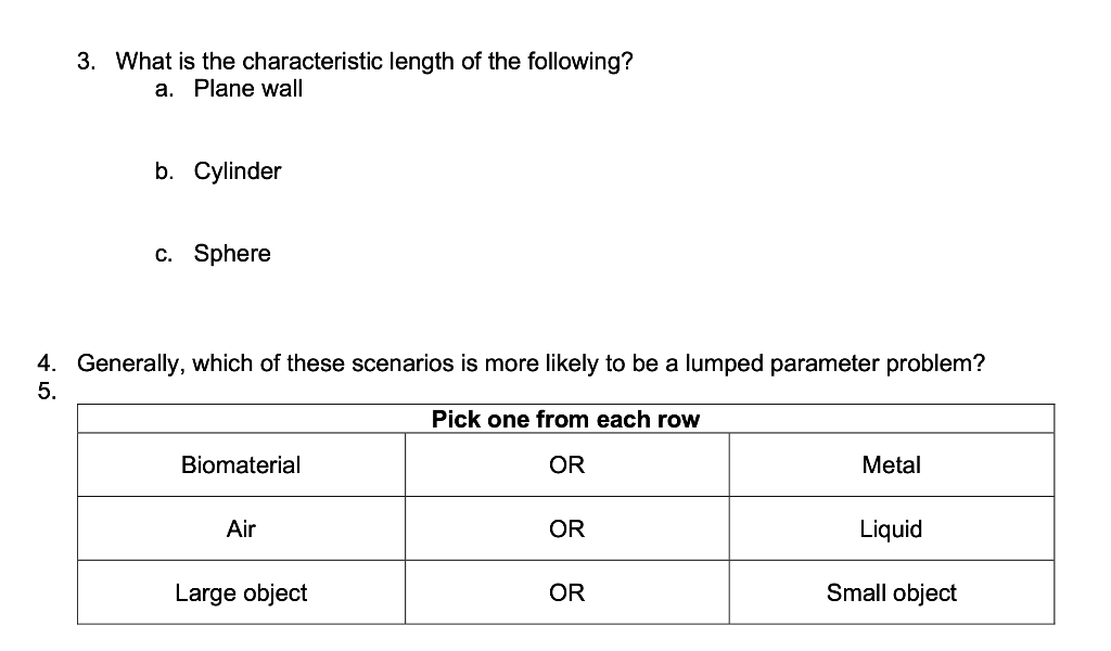 Solved 3. What is the characteristic length of the | Chegg.com