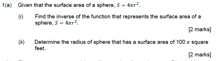 Solved (a) Given that the surface area of a sphere, S=4πr2. | Chegg.com