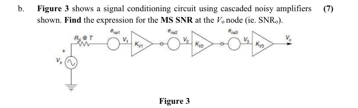 Solved b. ﻿Figure 3 ﻿shows a signal conditioning circuit | Chegg.com