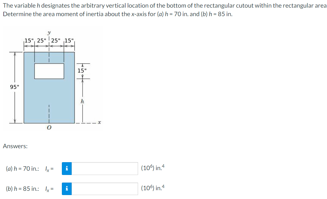 Solved The variable h designates the arbitrary vertical | Chegg.com