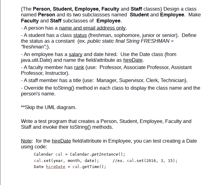 Solved (The Person, Student, Employee, Faculty and Staff | Chegg.com