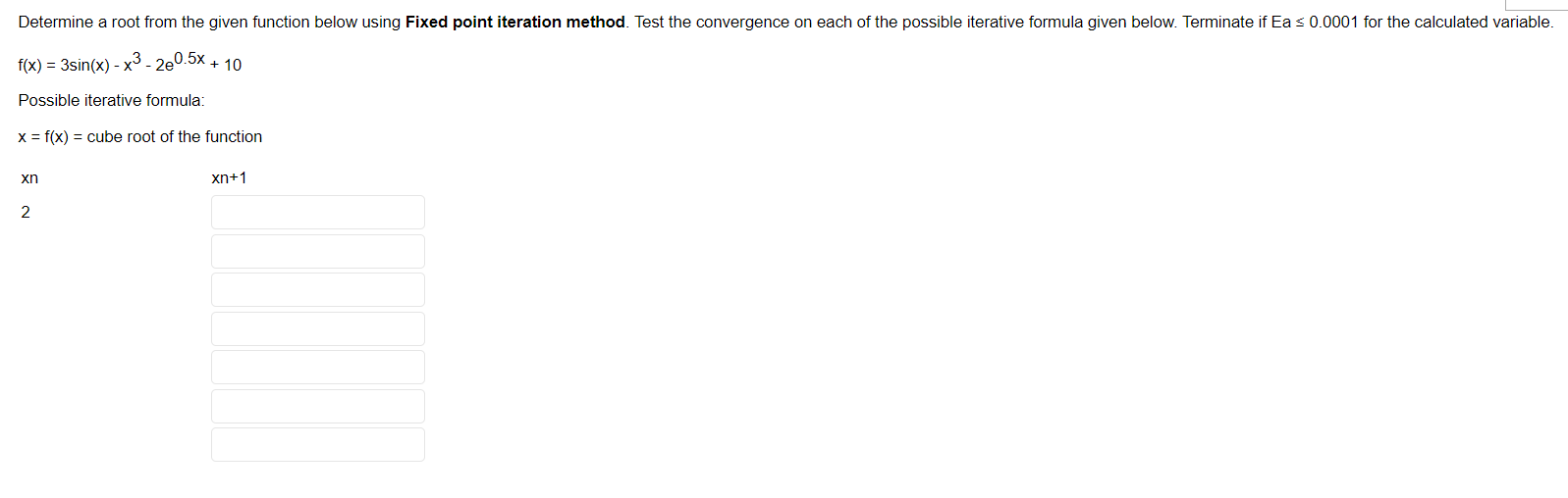 Solved Determine A Root From The Given Function Below Using 1681
