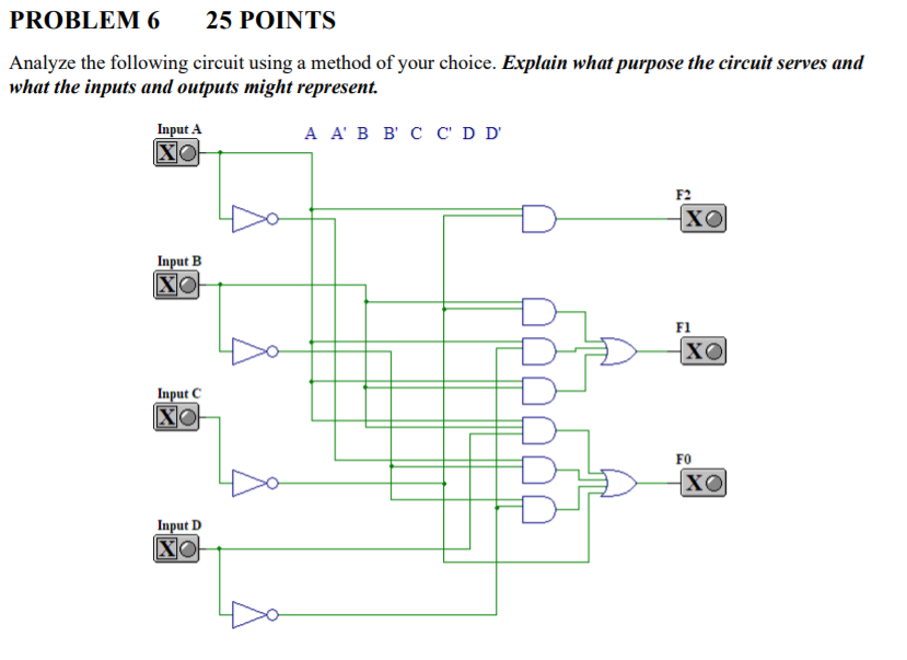 Solved PROBLEM 6 25 POINTS Analyze the following circuit | Chegg.com