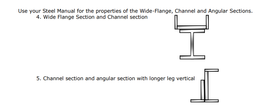 Solved For the given structural steel sections below, | Chegg.com