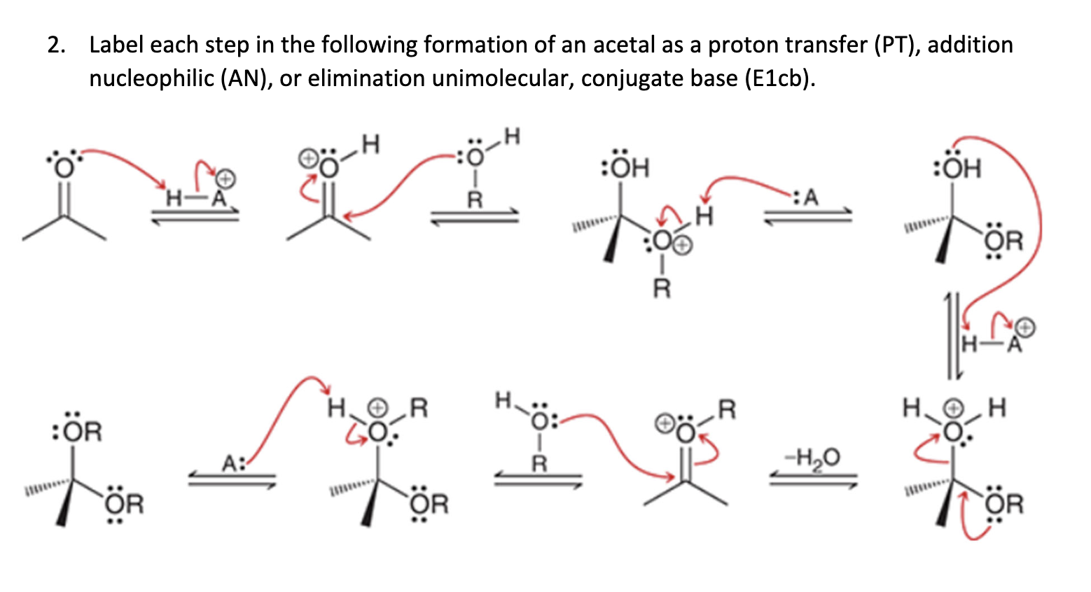 Solved 2. Label each step in the following formation of an | Chegg.com