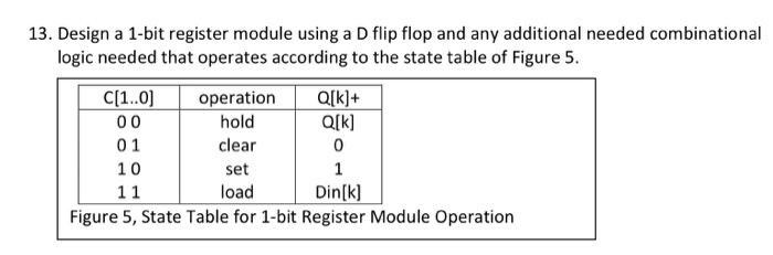 Solved 13. Design a 1-bit register module using a D flip | Chegg.com