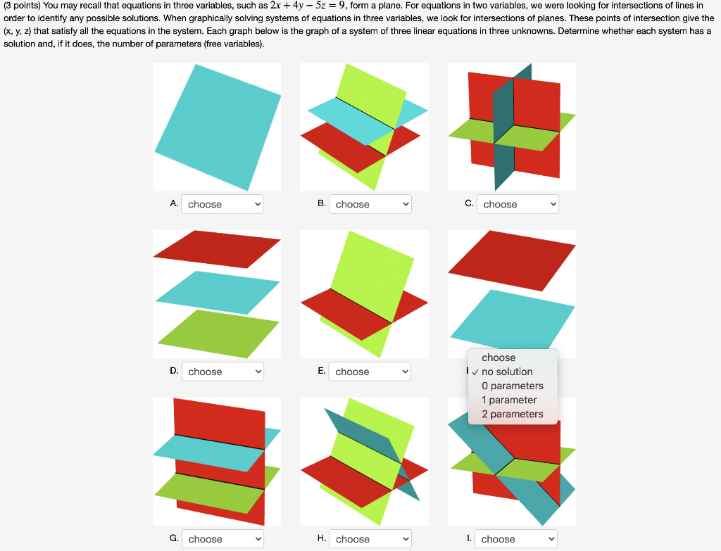 Solved You may recall that equations in three variables, | Chegg.com