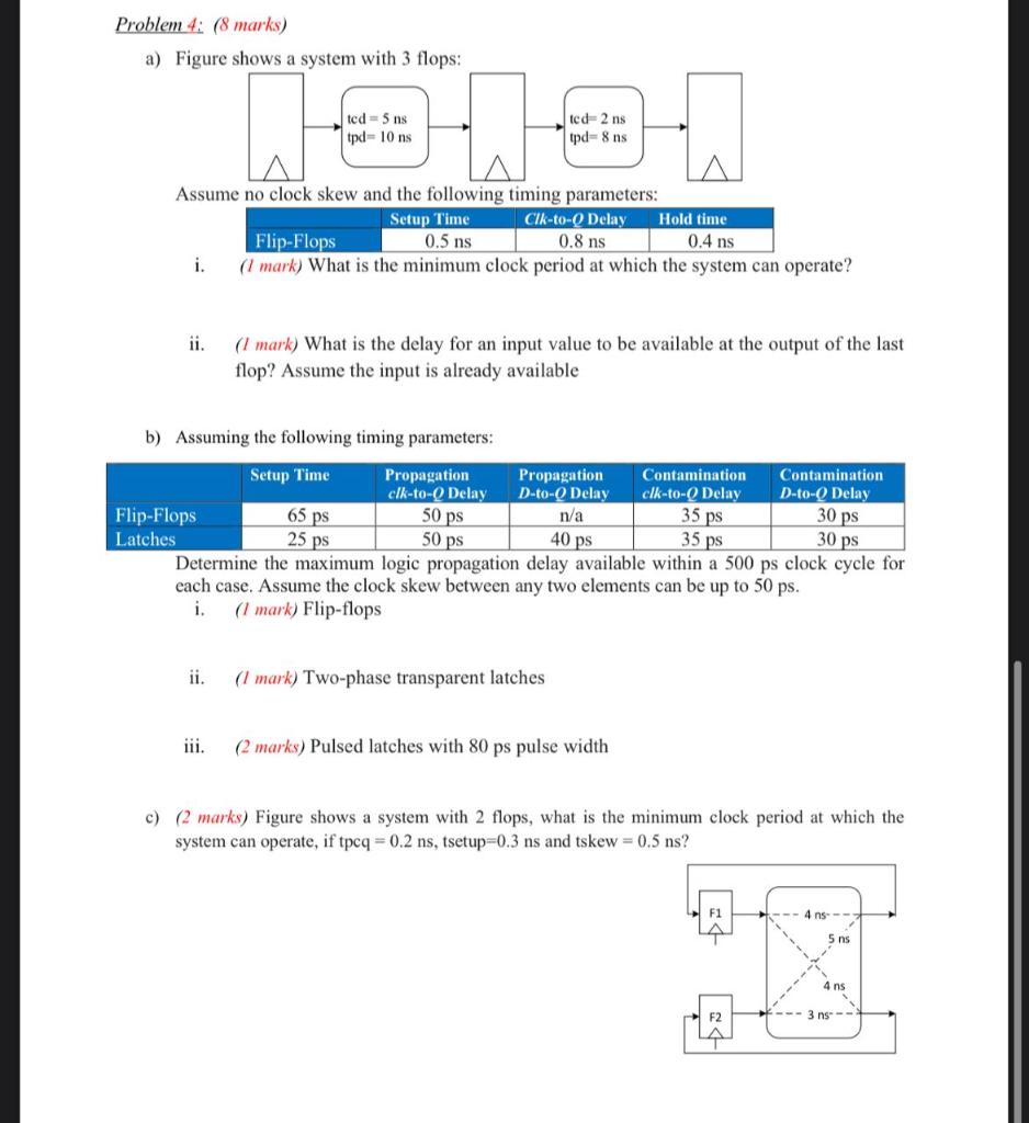 Solved Problem 4: (8 marks) a) Figure shows a system with 3 | Chegg.com