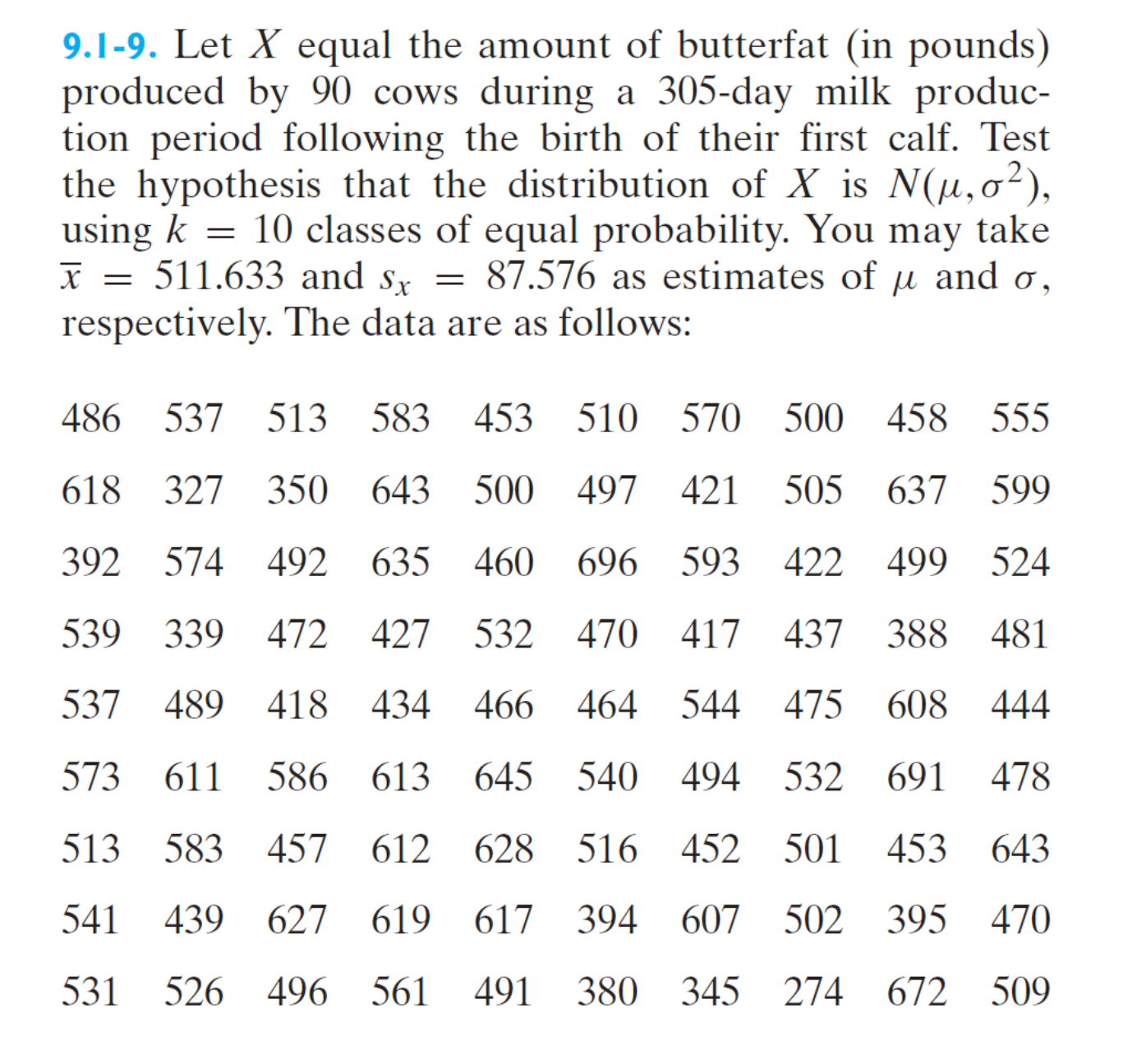 Solved 9.I-9. Let X equal the amount of butterfat (in | Chegg.com