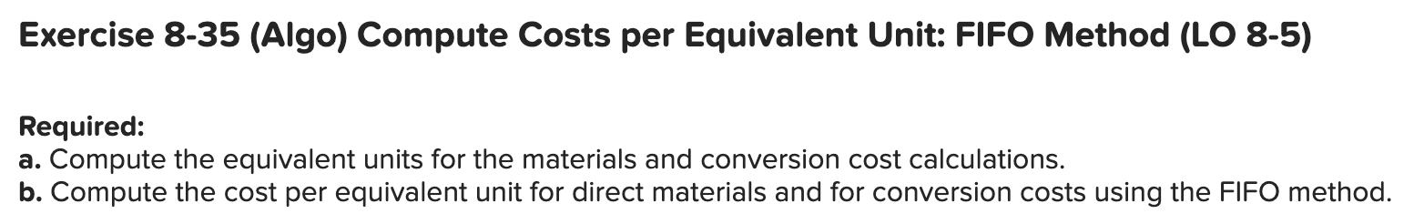 Solved Required information Exercise 8-35 \& 8-36 (Algo) (LO | Chegg.com