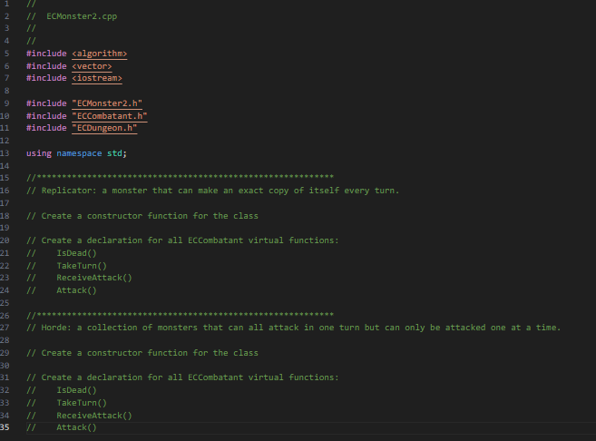 Solved I am writing a dungeon simulation in c++ which uses | Chegg.com