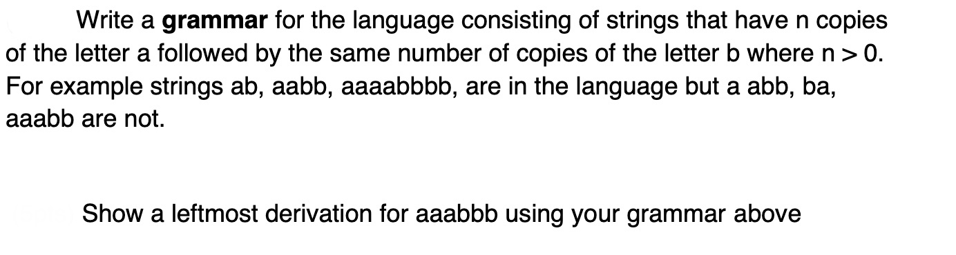 Write a grammar for the language consisting of | Chegg.com