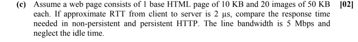Solved [02] (c) Assume a web page consists of 1 base HTML | Chegg.com