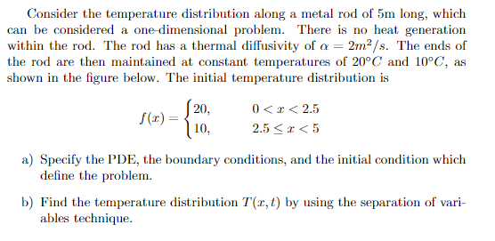 Solved Consider the temperature distribution along a metal | Chegg.com