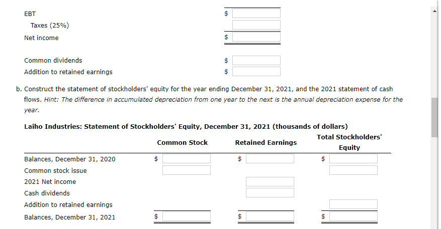 Excel Activity: Financial Statements, Cash Flow, and | Chegg.com