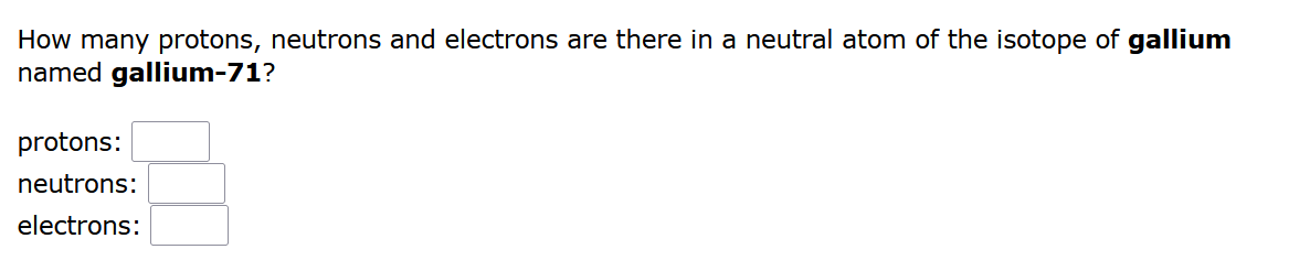 Solved How many protons, neutrons and electrons are there in | Chegg.com