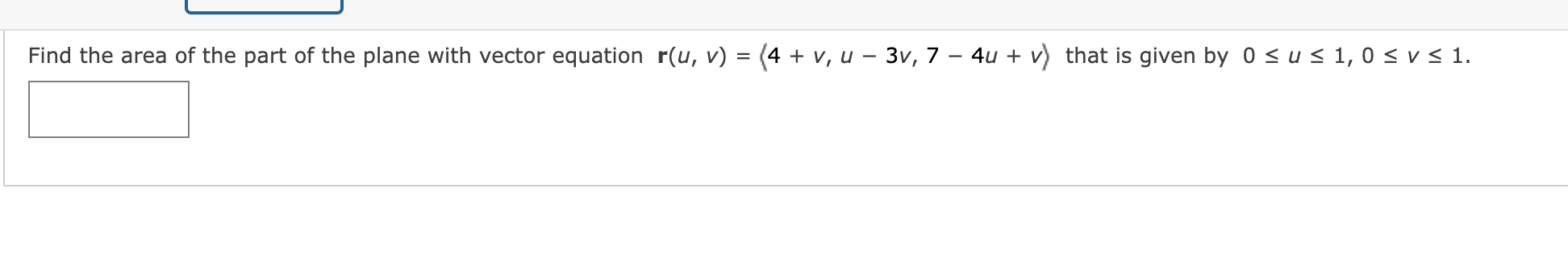 Solved Find the area of the part of the plane with vector | Chegg.com