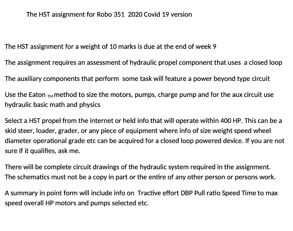 The HST assignment for Robo 3512020 Covid 19 version | Chegg.com