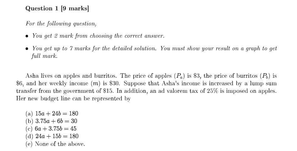Solved Question 1 [9 marks] For the following question, • | Chegg.com