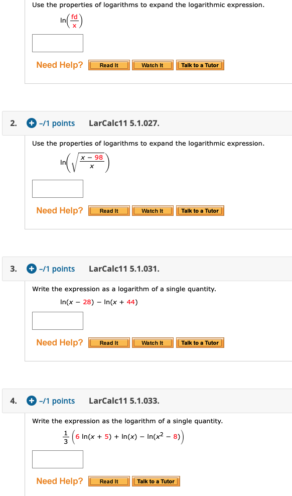 Solved Use the properties of logarithms to expand the | Chegg.com