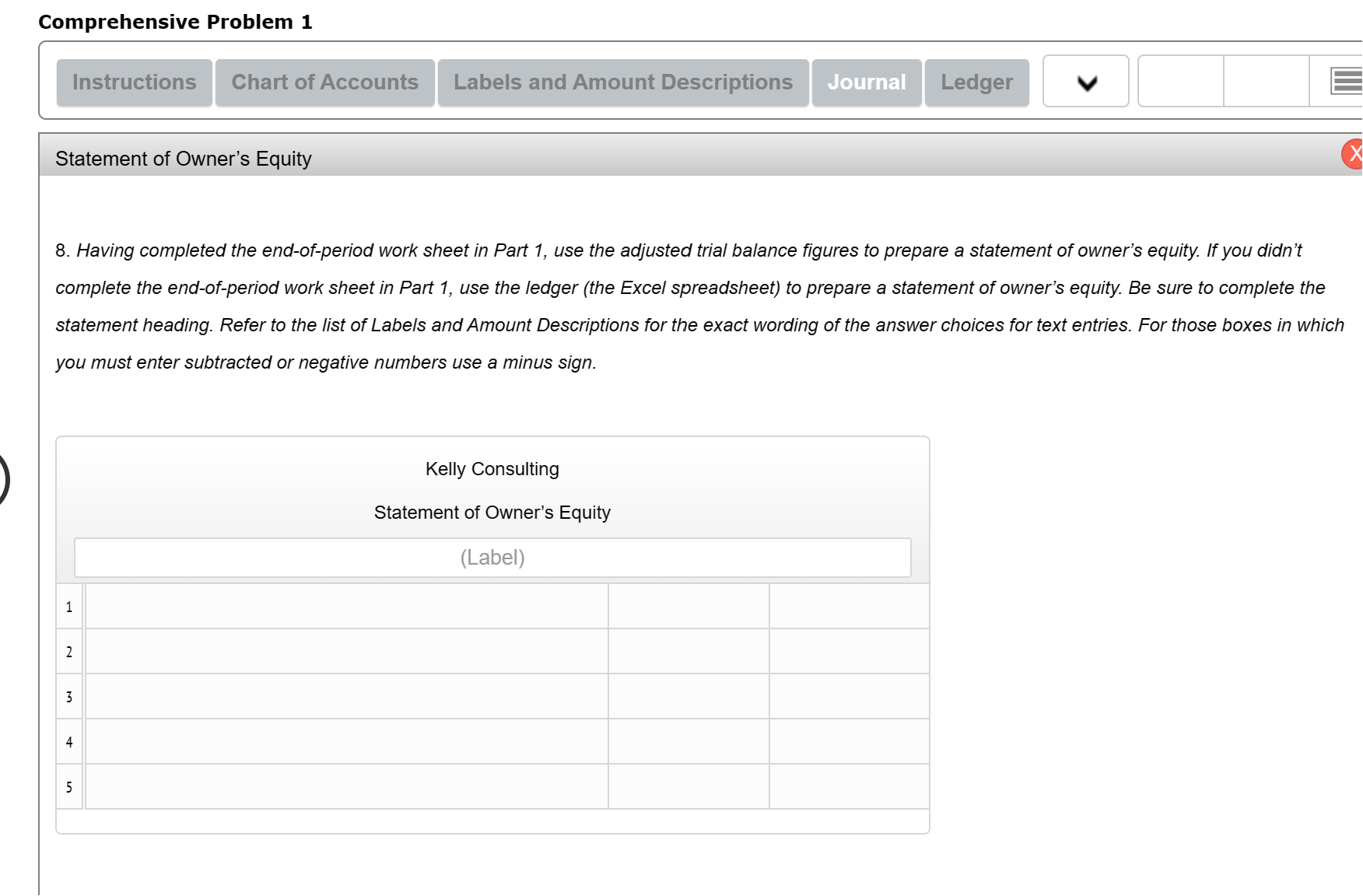 Solved Comprehensive Problem 1 Instructions Chart of | Chegg.com