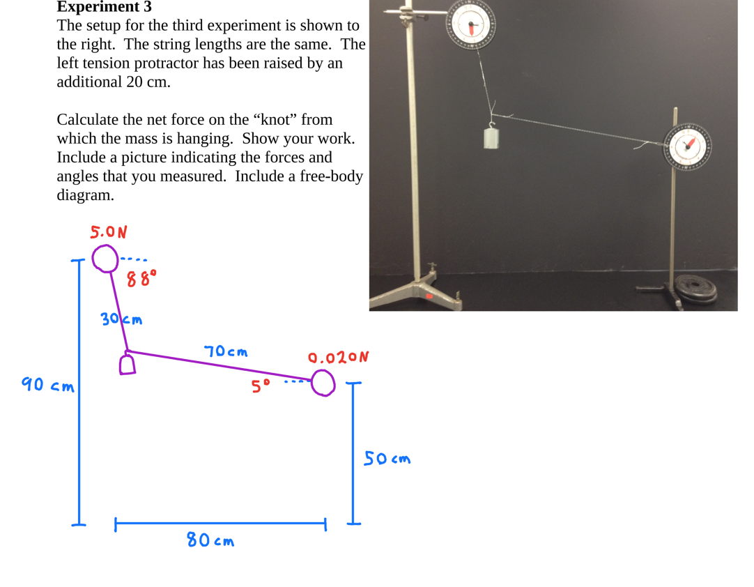 Solved Calculate the net force on the knot where the mass is | Chegg.com