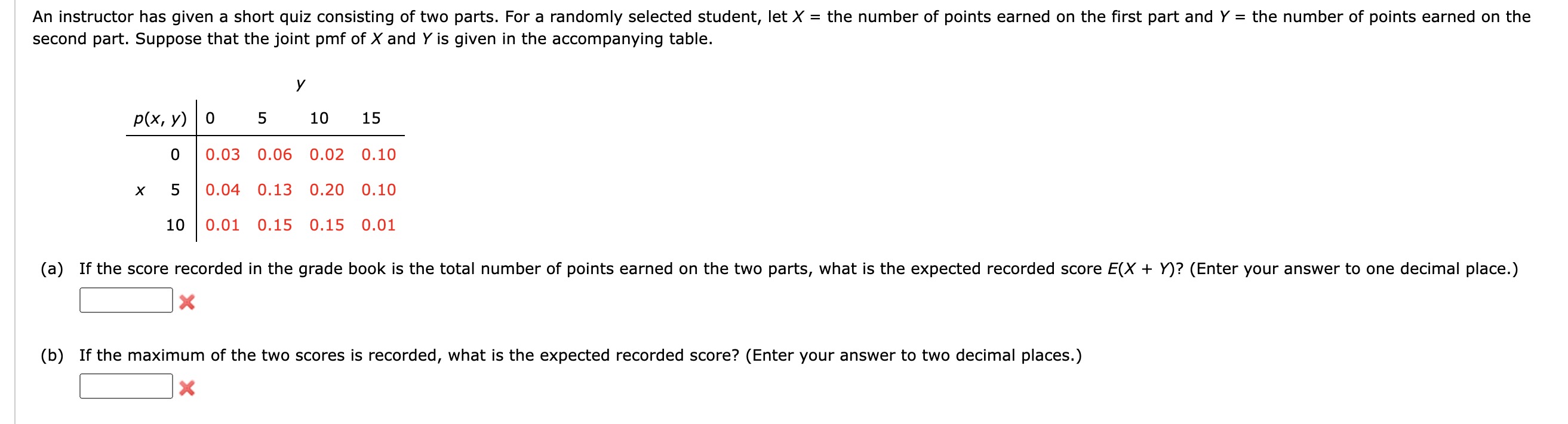 Solved second part. Suppose that the joint pmf of X and Y is | Chegg.com