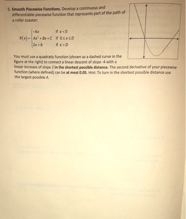 Solved 5. Smooth Piecewise Functions. Develop a continuous | Chegg.com