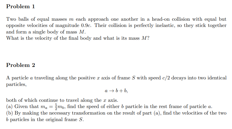 Solved Two balls of equal masses m each approach one another | Chegg.com